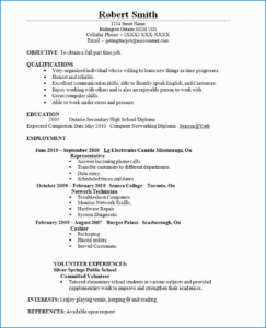 Part-time Job Resume Template (Word)