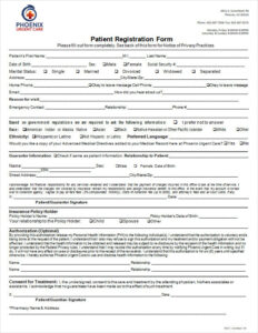 Printable Patient Registration Form