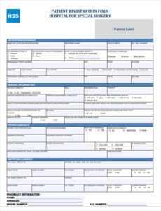 Printable Patient Registration Form