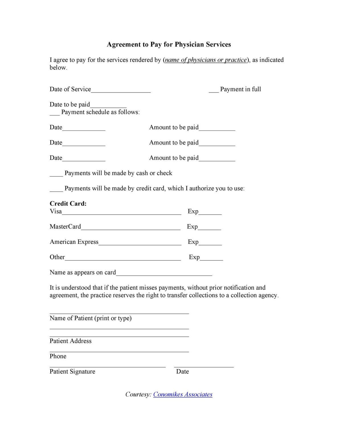 Payment Contract Agreement Template (Word)