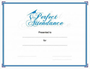 Printable Perfect Attendance Award Template