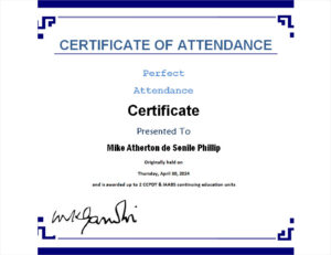 Printable Perfect Attendance Award Template