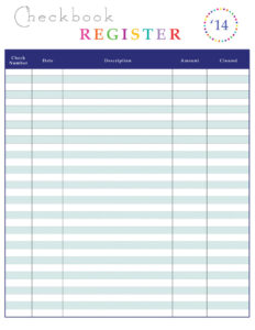 Personal Financial Transaction Register Template