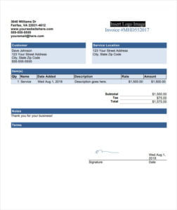 Printable Pest Control Invoice Template