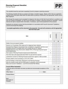 Printable Proposal Checklist Template