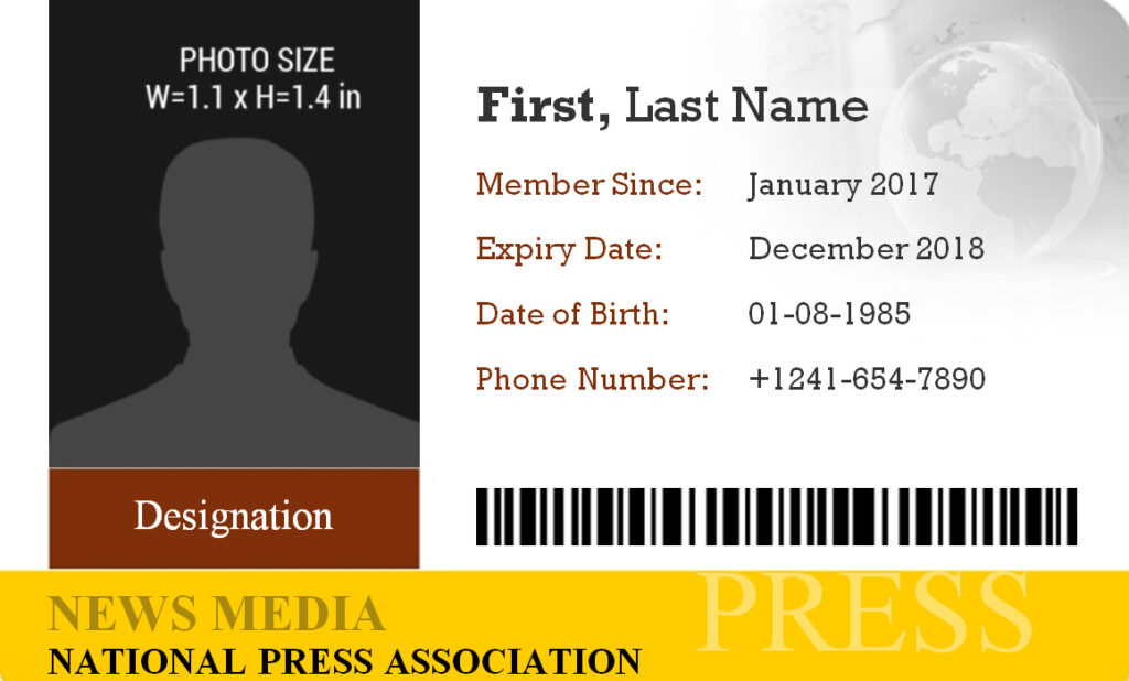 Printable Press Pass Template