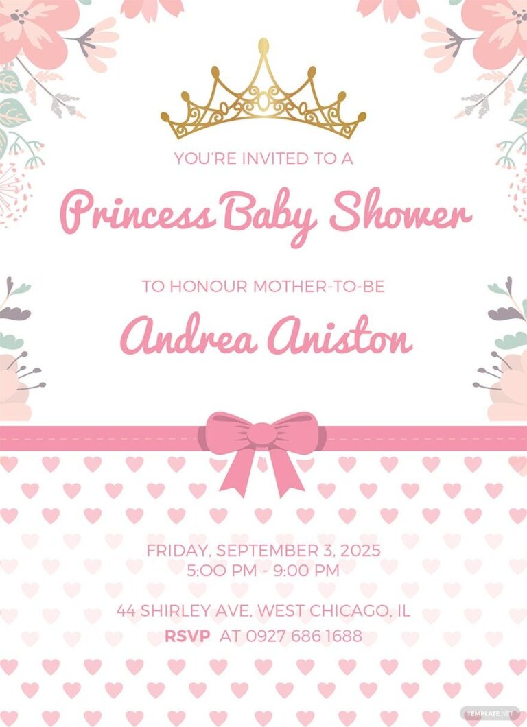Princess Baby Shower Invitation Template
