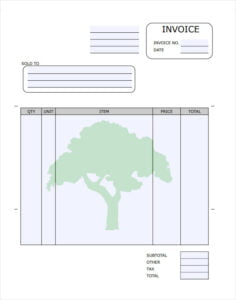Printable Lawn Care Invoice Template