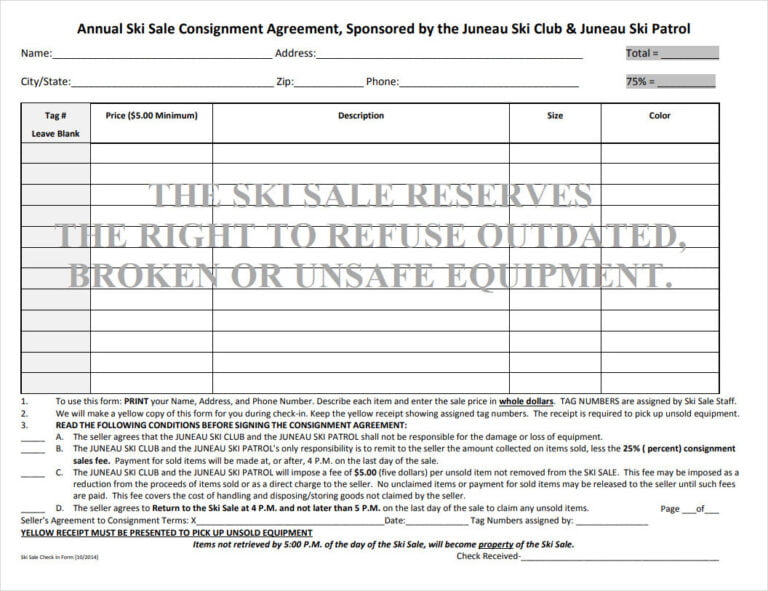 Equipment Consignment Agreement Template