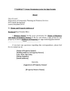 Customizable Permission Letter Template (Word)