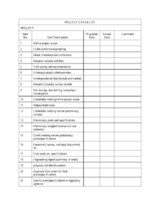 Project Completion Checklist Template