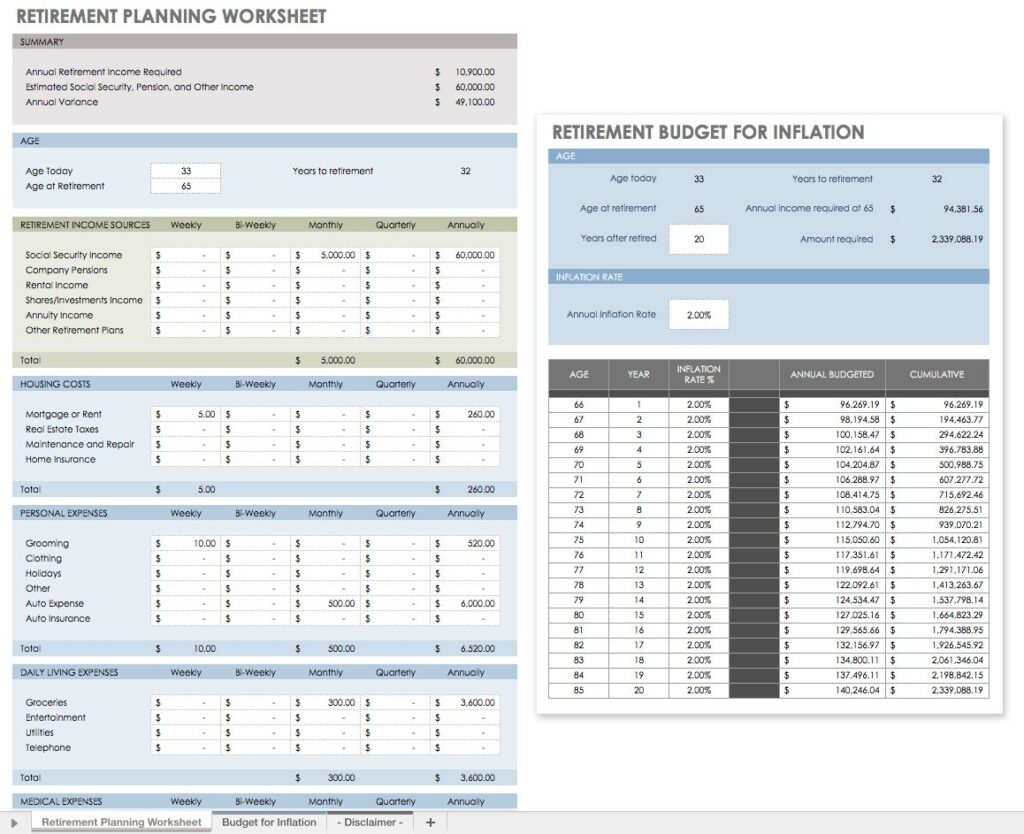 Retirement Plan Template (Excel)
