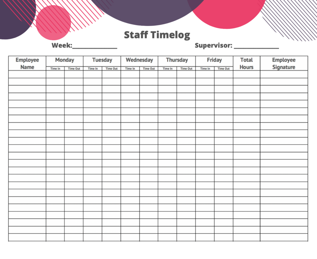Staff Count Sheet Template (Excel)