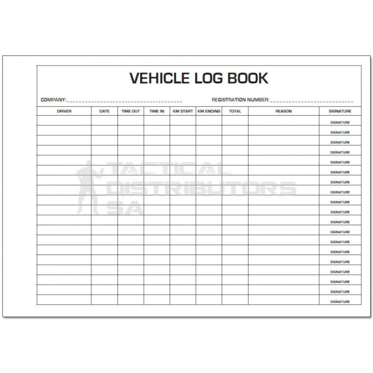 Vehicle Log Book Template