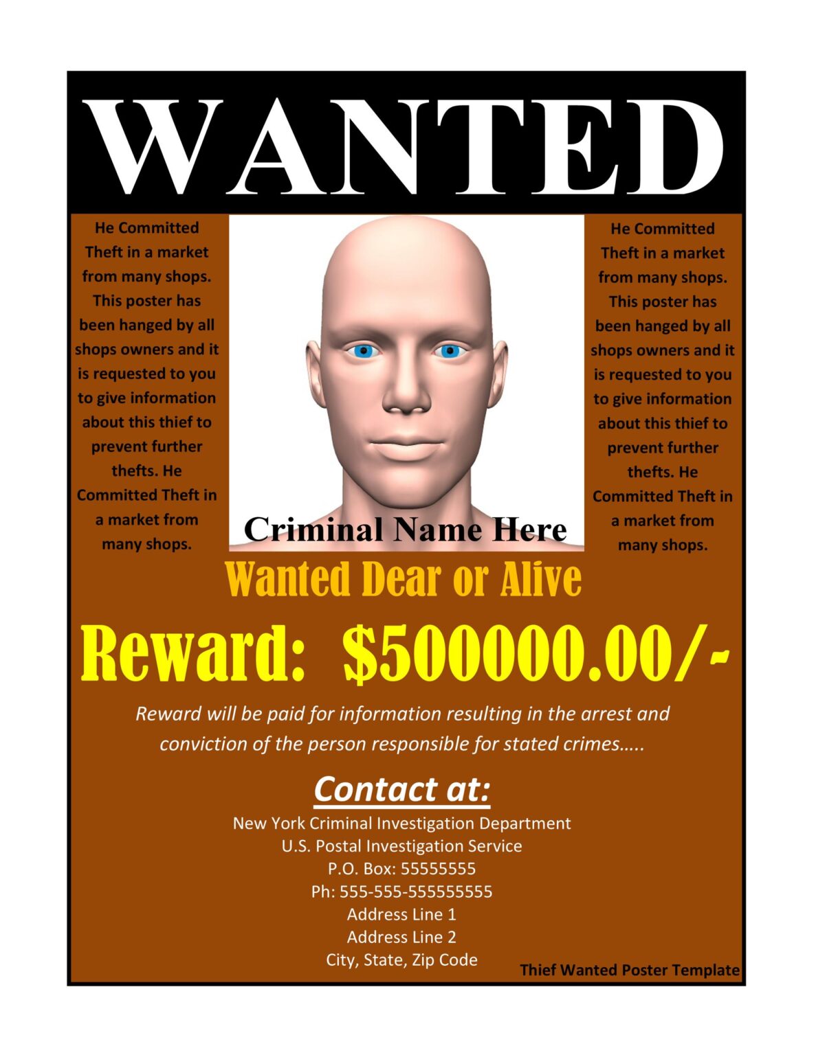 Free Printable Wanted Poster Template
