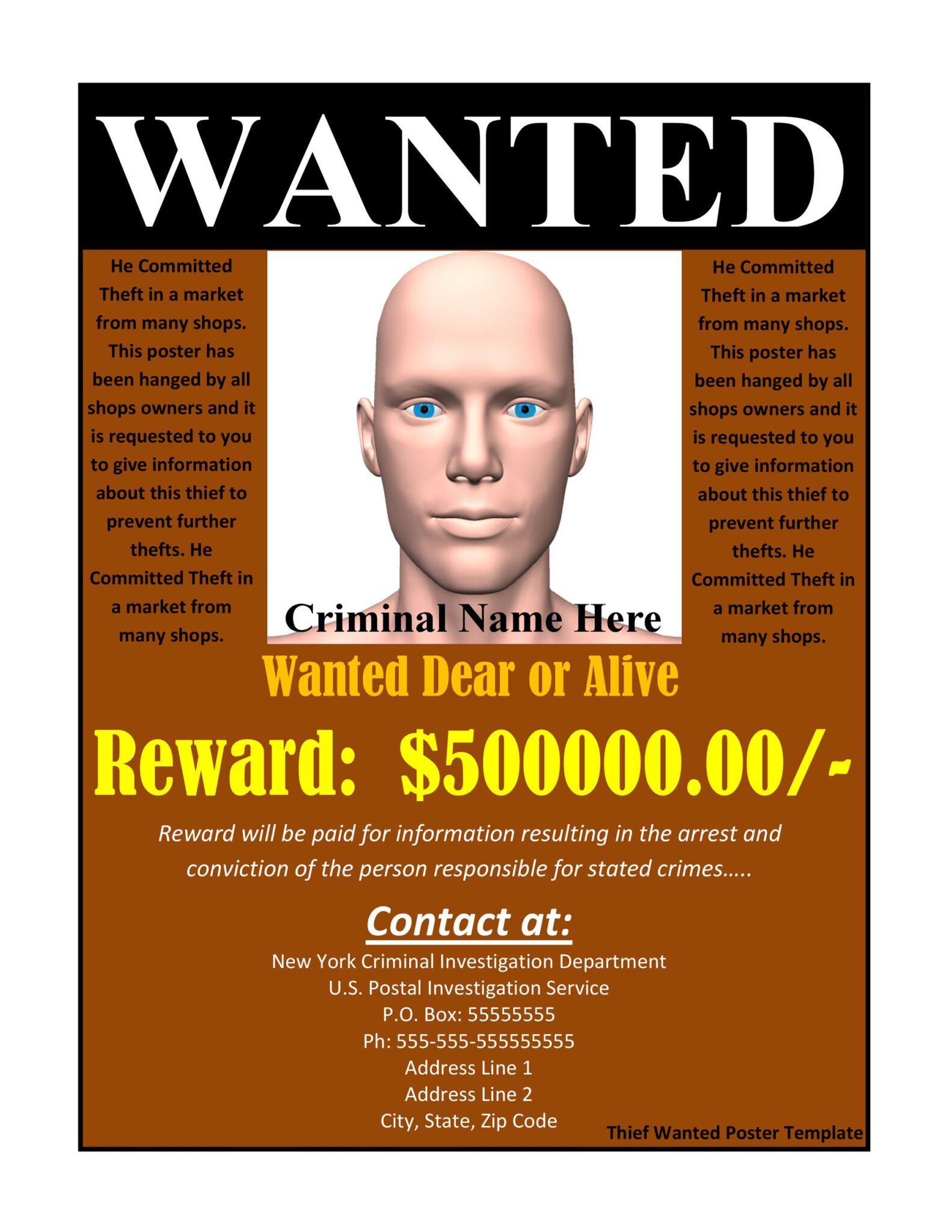 Free Printable Wanted Poster Template
