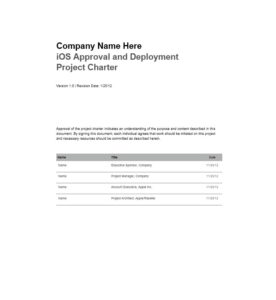 Project Charter Template (Word)