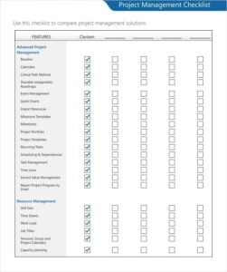 Project Management Checklist Template