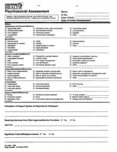 Psychosocial Assessment Template