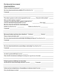 Psychosocial Assessment Template