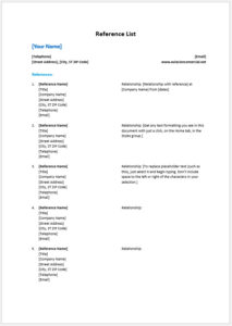 Reference List Template (Word)
