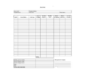 Rent Roll Template (Word)
