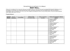 Rent Roll Template (Word)