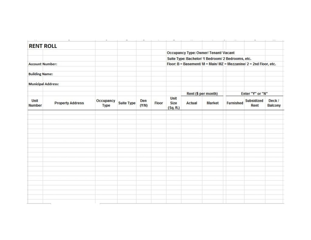 Rent Roll Template (Word)