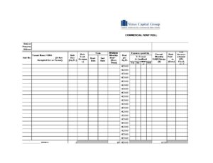 Rent Roll Template (Word)