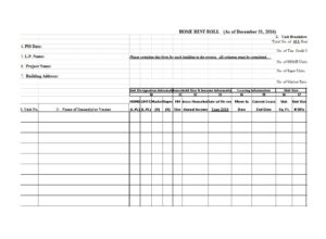 Rent Roll Template (Word)