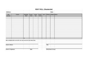 Rent Roll Template (Word)