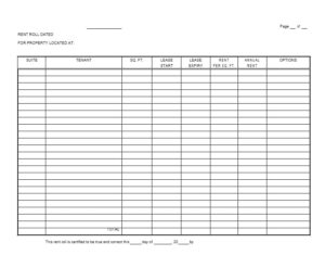 Rent Roll Template (Word)