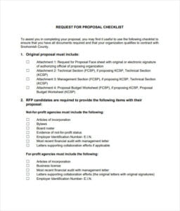 Printable Proposal Checklist Template