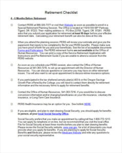 Printable Retirement Planning Checklist Template