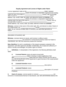 Royalty Agreement Template (Word)