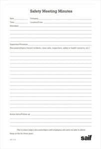 Safety Meeting Minutes Template