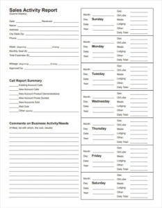 Sales Call Report Template