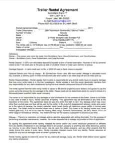Trailer Rental Agreement Template