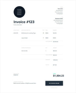 Printable Artist Invoice Template
