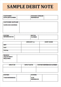 Printable Debit Note Template