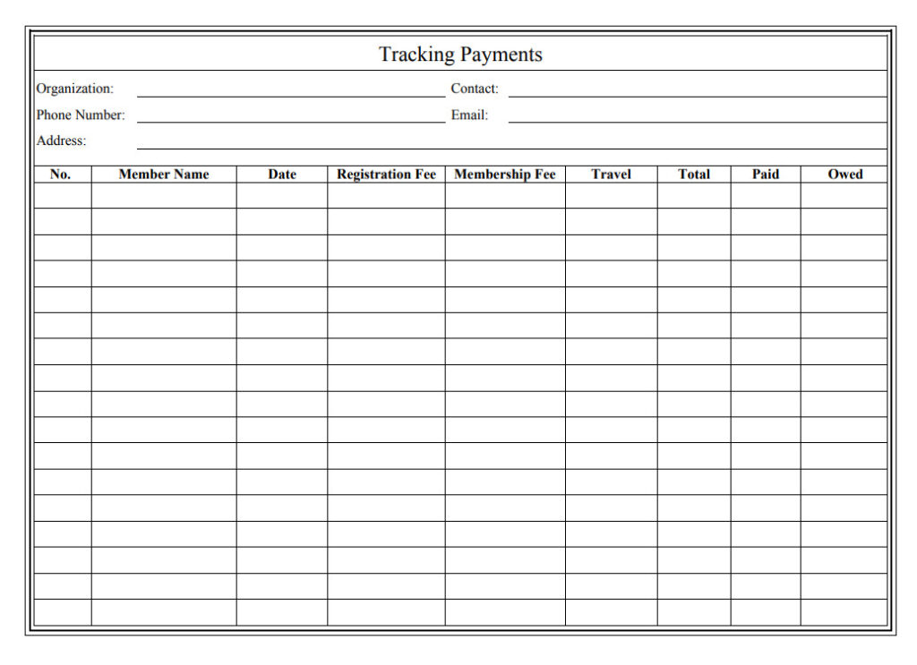 Membership Monthly Fee Payment Template