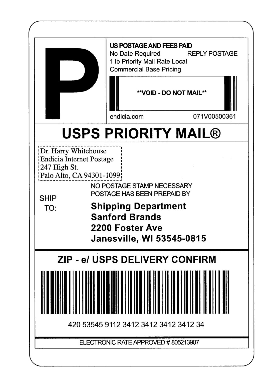 Editable Shipping Label Template (Word)