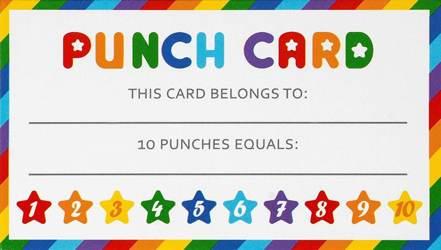 Printable Punch Card Template
