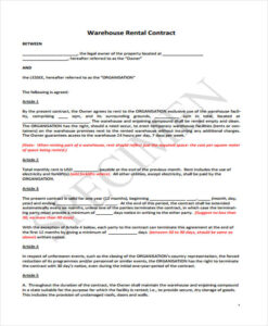 Warehouse Lease Agreement Template