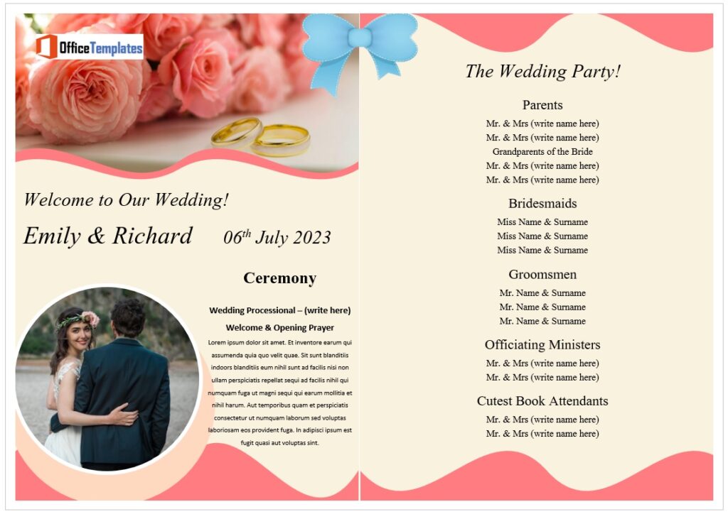 Wedding Party Brochure Template