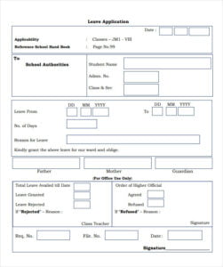 Printable Leave Application Form