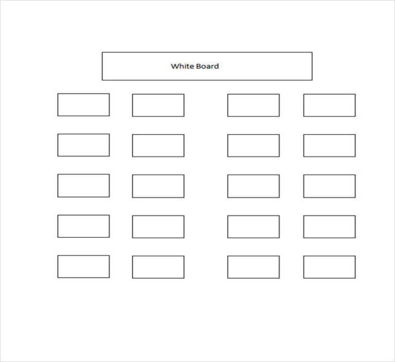 Printable Classroom Seating Chart Template