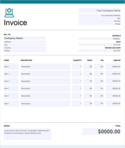 Printable Computer Repair Invoice Template