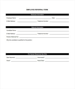 Printable Employee Referral Form