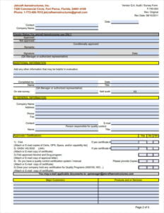 Printable Vendor Audit Checklist Template